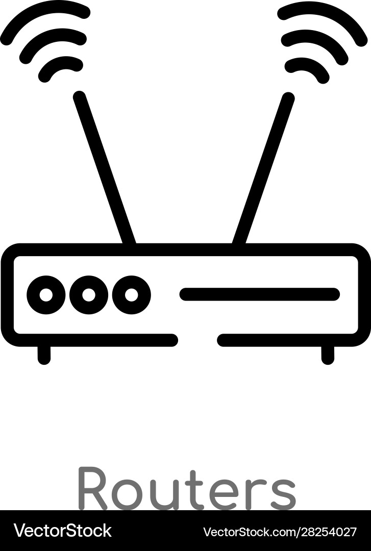 Outline routers icon isolated black simple line Vector Image