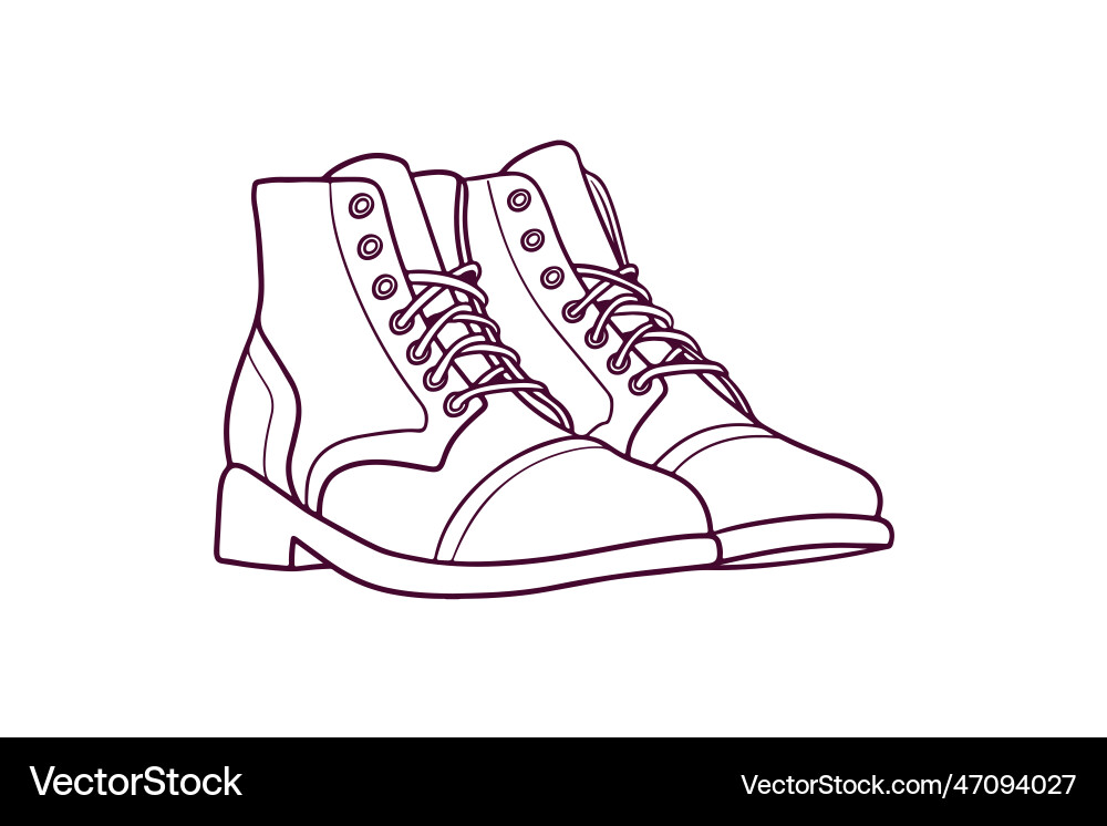 Pair of boots hand drawn style Royalty Free Vector Image