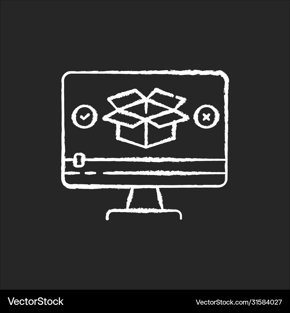 Product video chalk white icon on black background