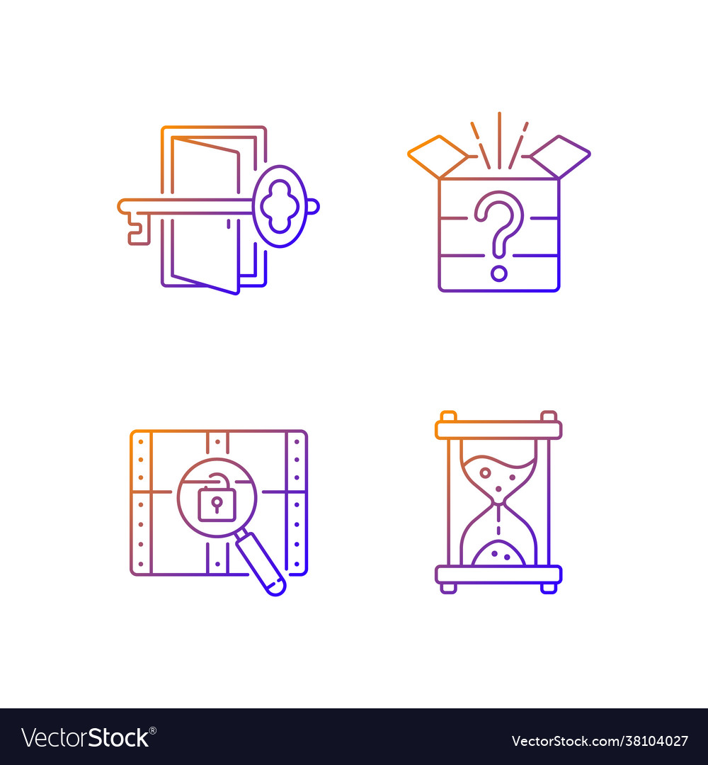 Puzzle gradient linear icons set Royalty Free Vector Image Puzzle gradient linear icons set Royalty Free Vector Image
