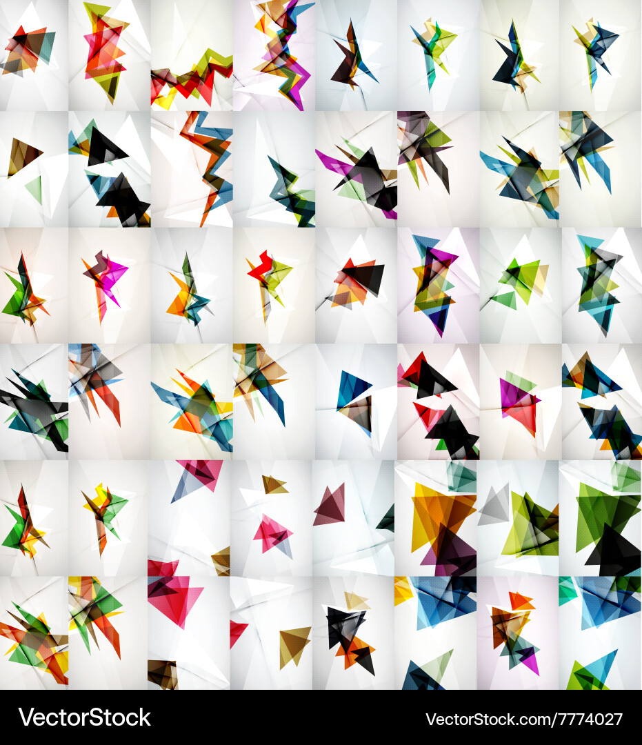 Rapid geometric motion concepts set of triangle Vector Image