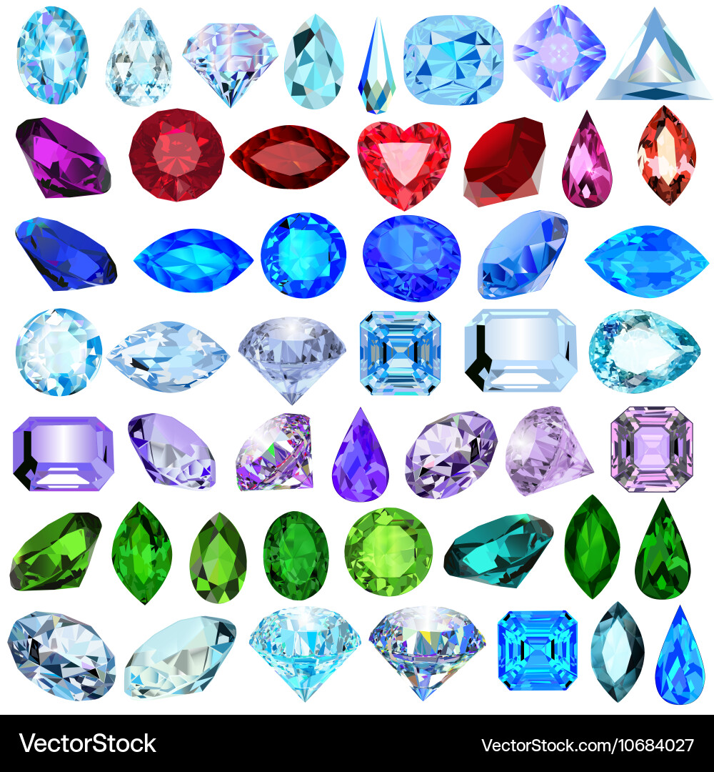 Set of precious stones Royalty Free Vector Image