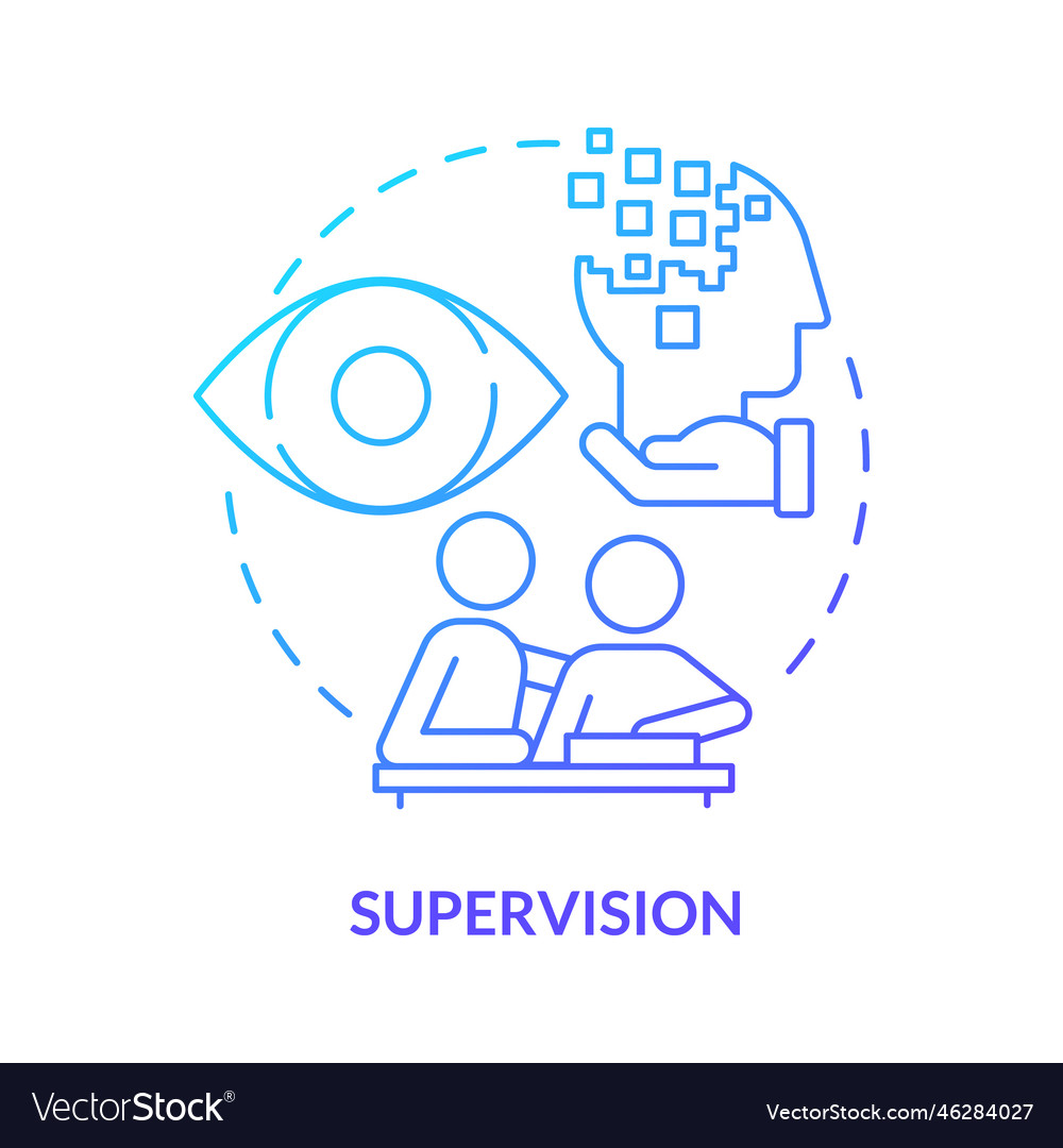 Supervision blue gradient concept icon Royalty Free Vector