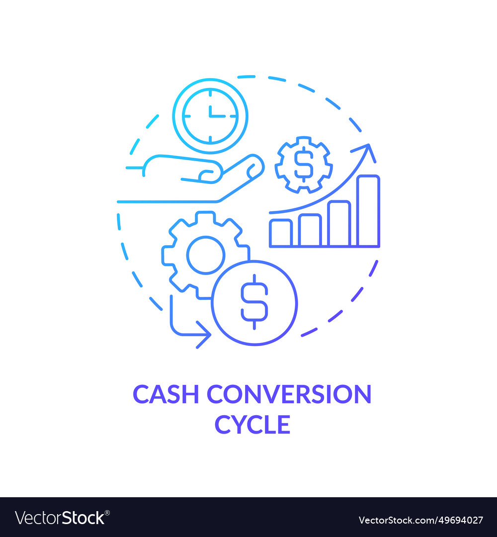 Thin line simple gradient cash conversion cycle Vector Image
