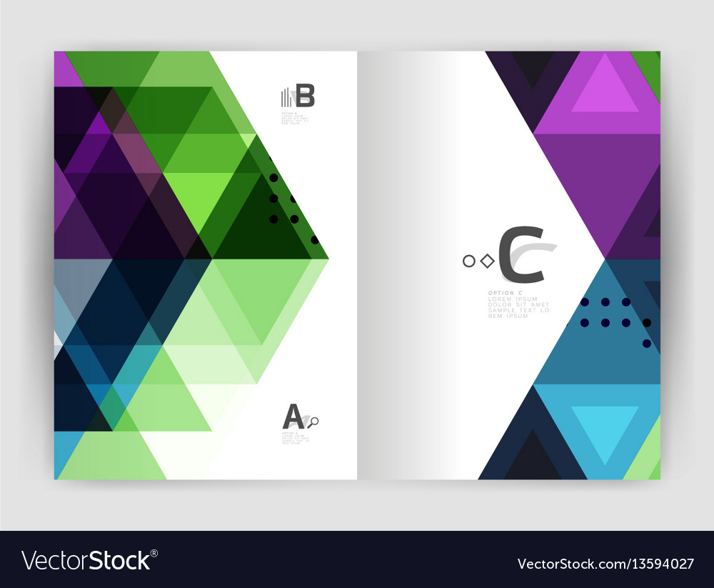 Triangle print template Royalty Free Vector Image