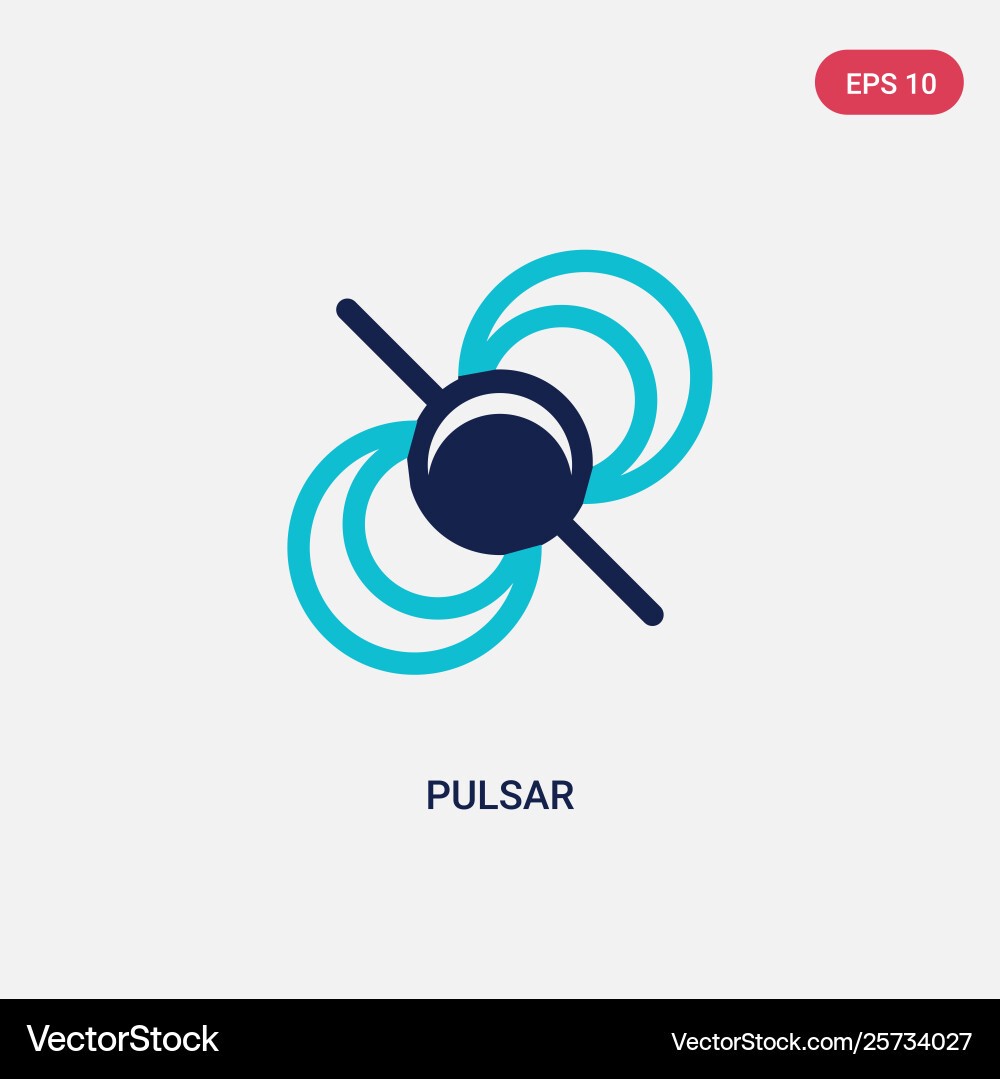Two color pulsar icon from astronomy concept Vector Image