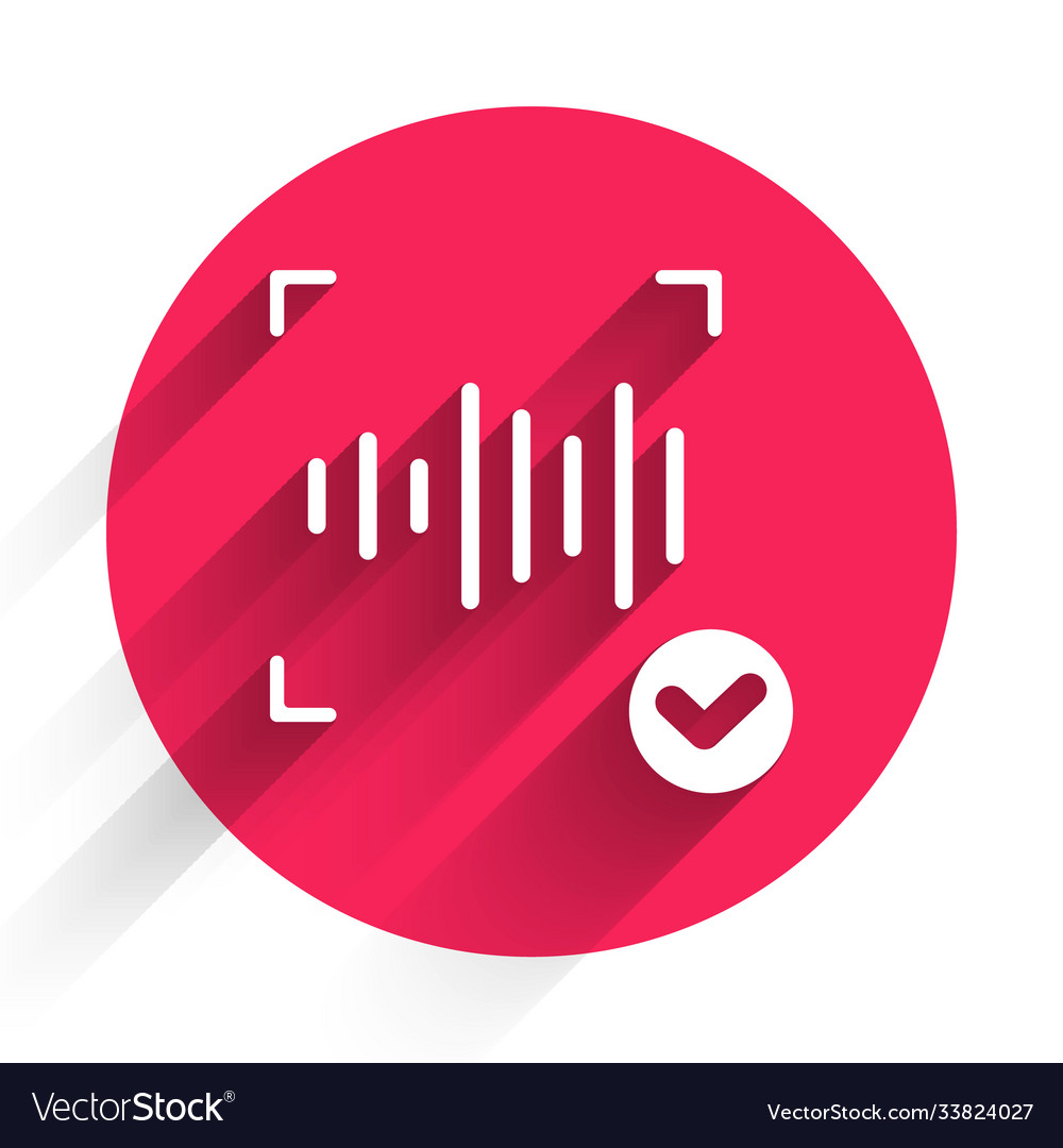 White voice recognition icon isolated with long Vector Image