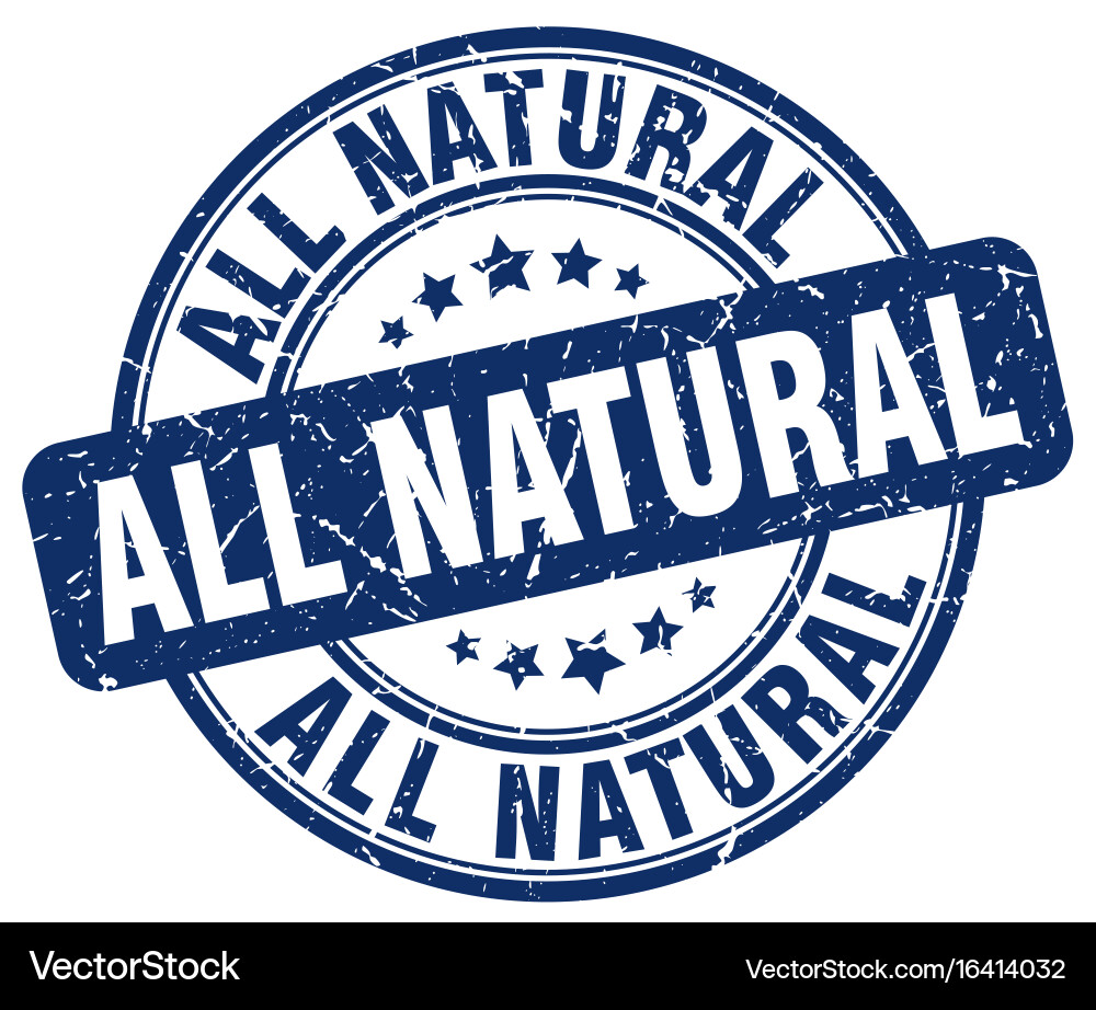 All natural blue grunge stamp Royalty Free Vector Image