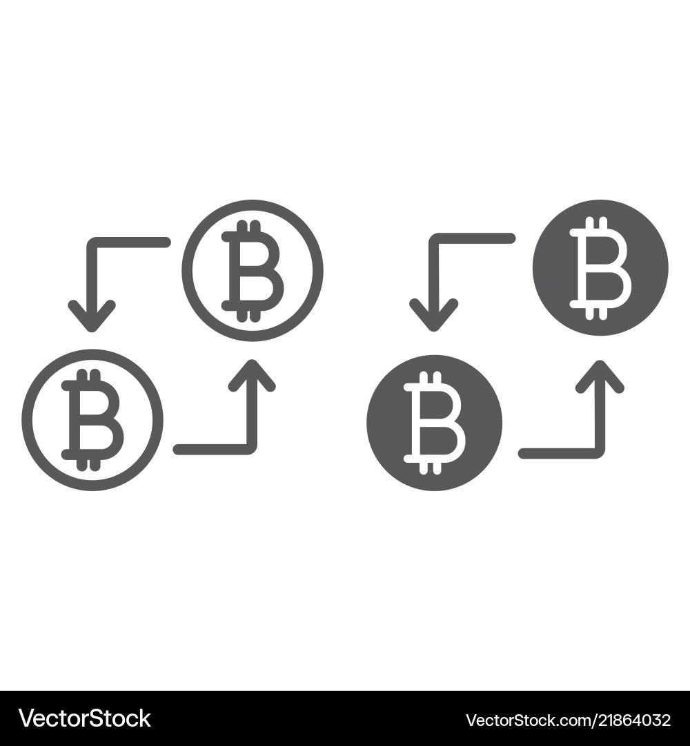 Bitcoin transaction line and glyph icon money Vector Image