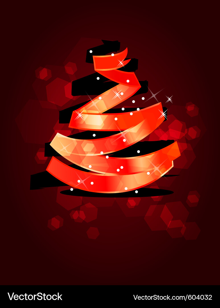 Christmas tree made of ribbon Royalty Free Vector Image