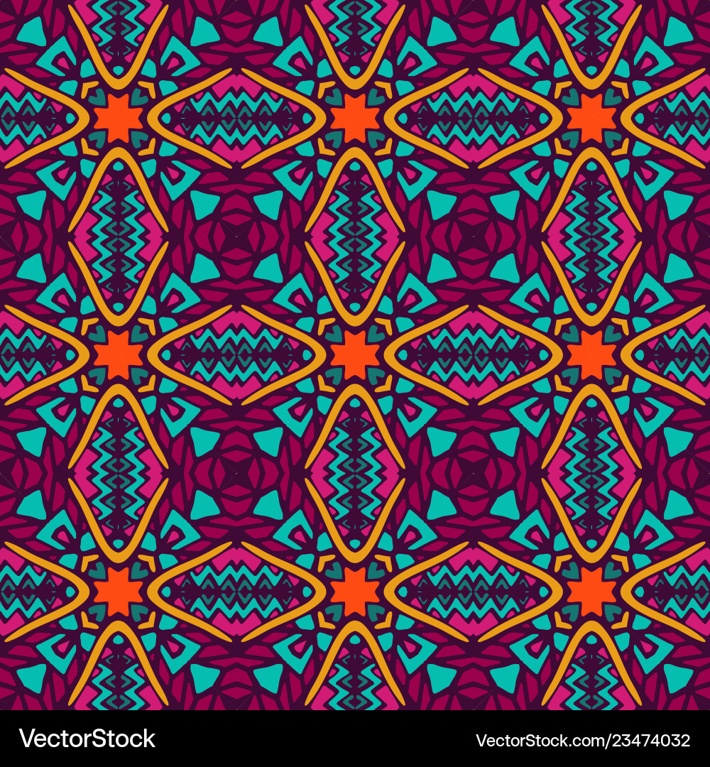 Ethnic tribal ornamental pattern colorful Vector Image