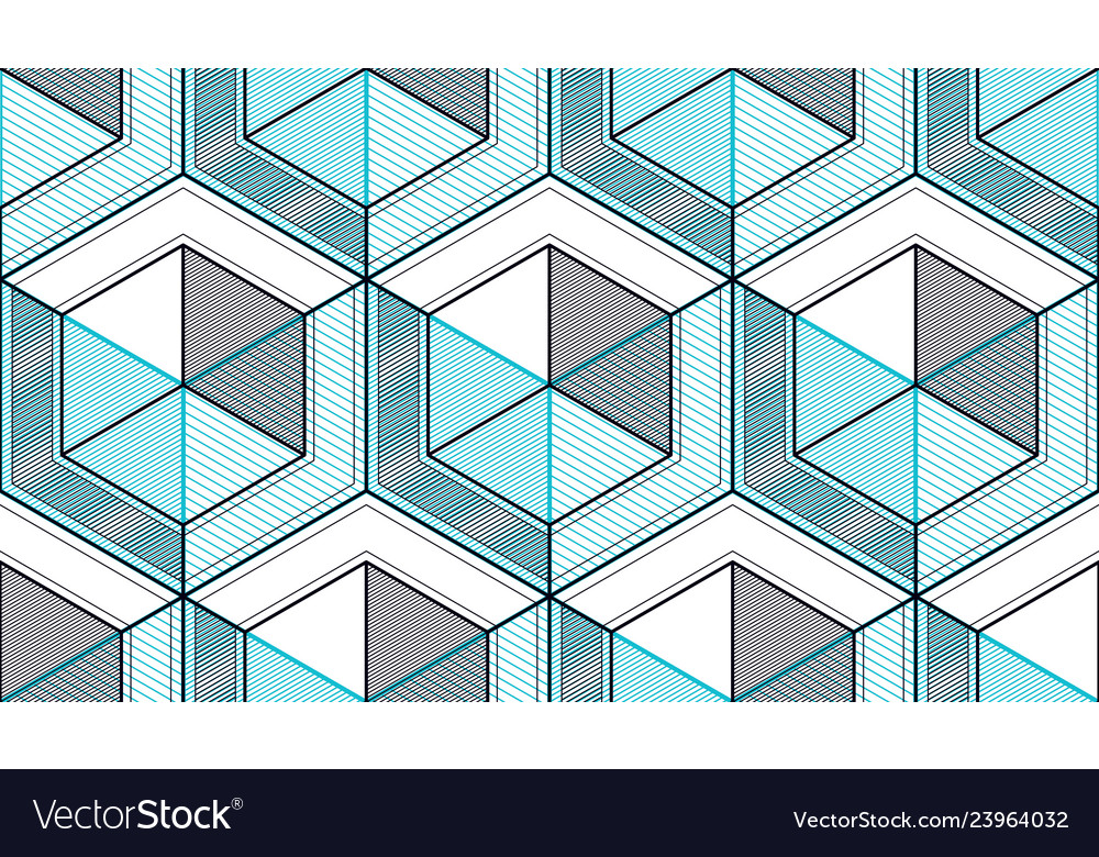 Geometric cubes abstract seamless pattern 3d Vector Image