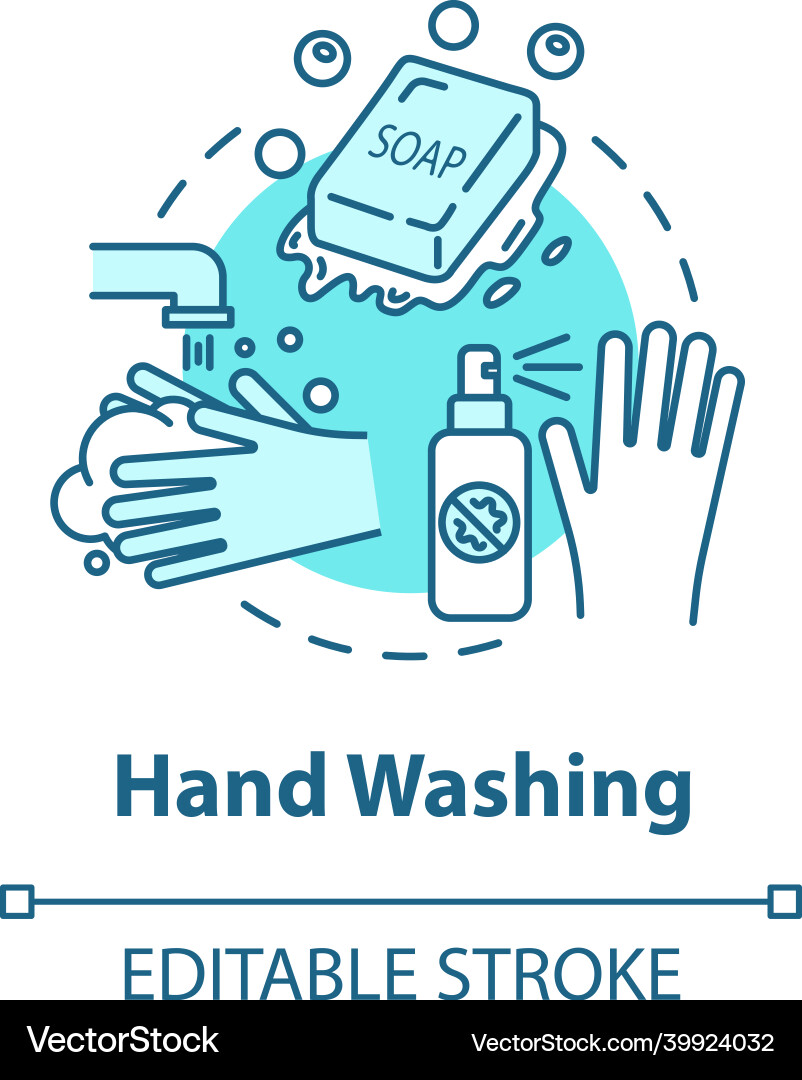 Hand washing concept icon protection from virus Vector Image