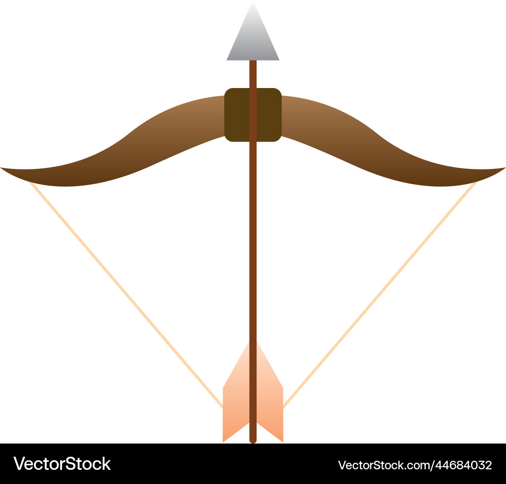 Isolated wooden bow weapon medieval icon Vector Image