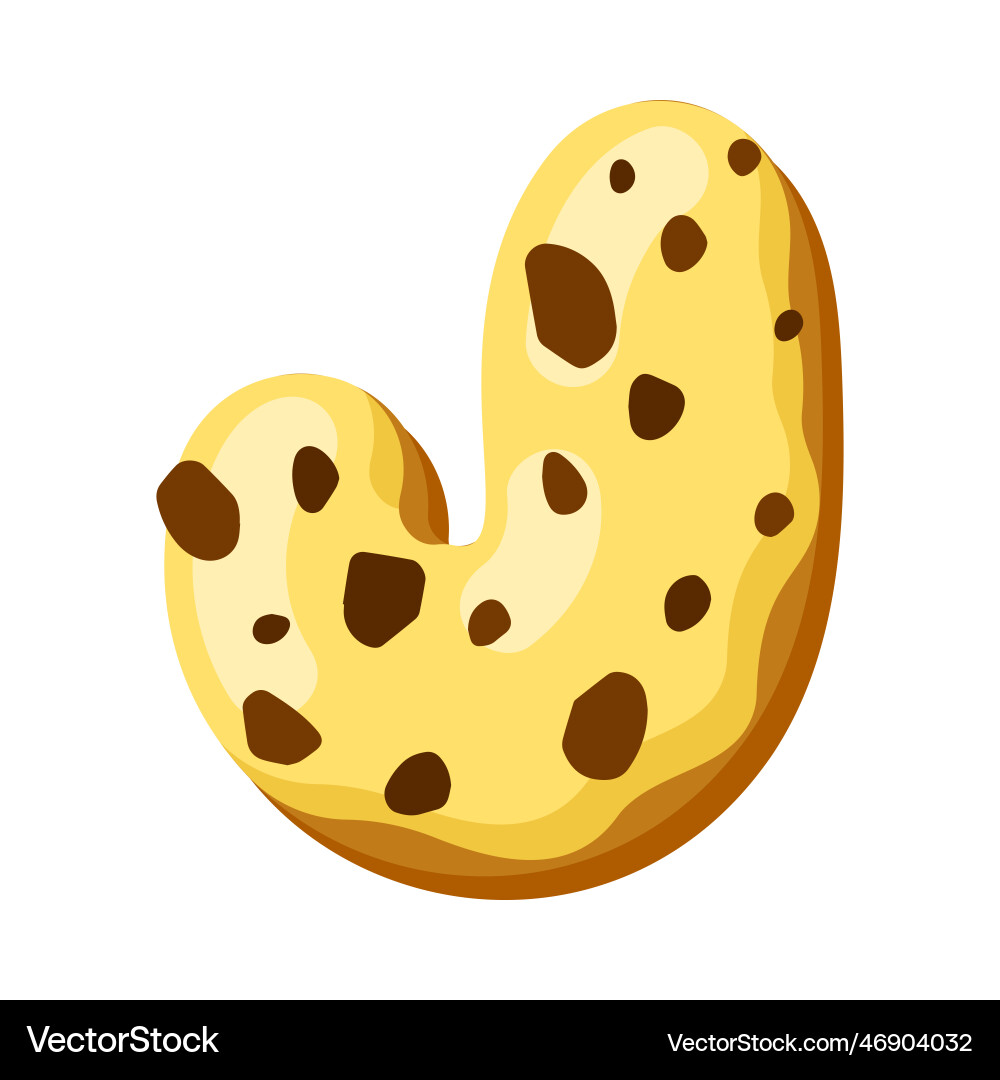 Letter j in donut font Royalty Free Vector Image