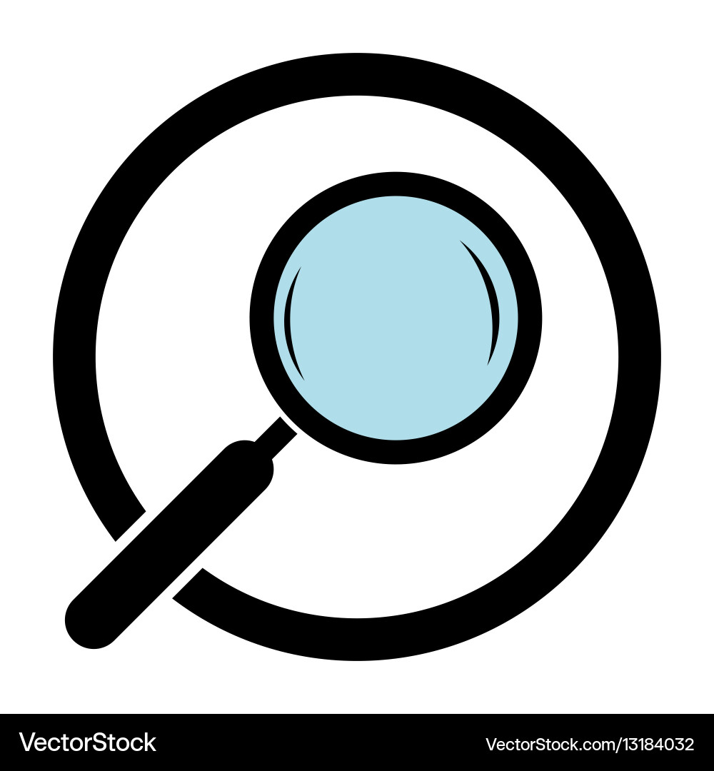 Magnifying glass icon Magnifier in a circle Vector Image