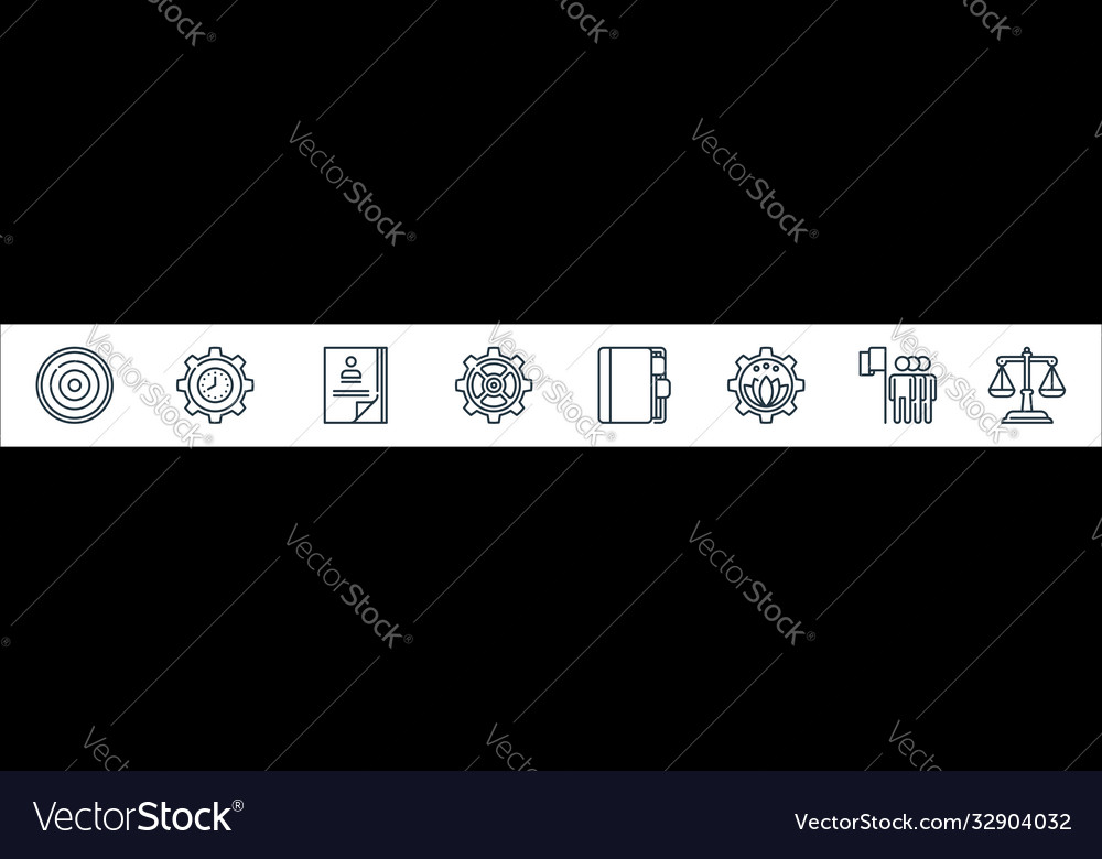 Management line icons linear set quality line set Vector Image