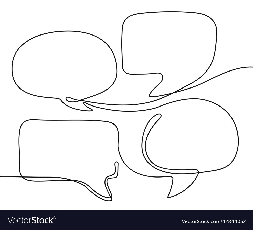 One line dialog talk messages continuous Vector Image