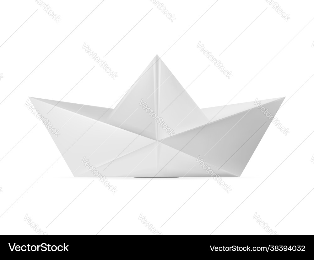 Origami paper ship isolated on white background Vector Image