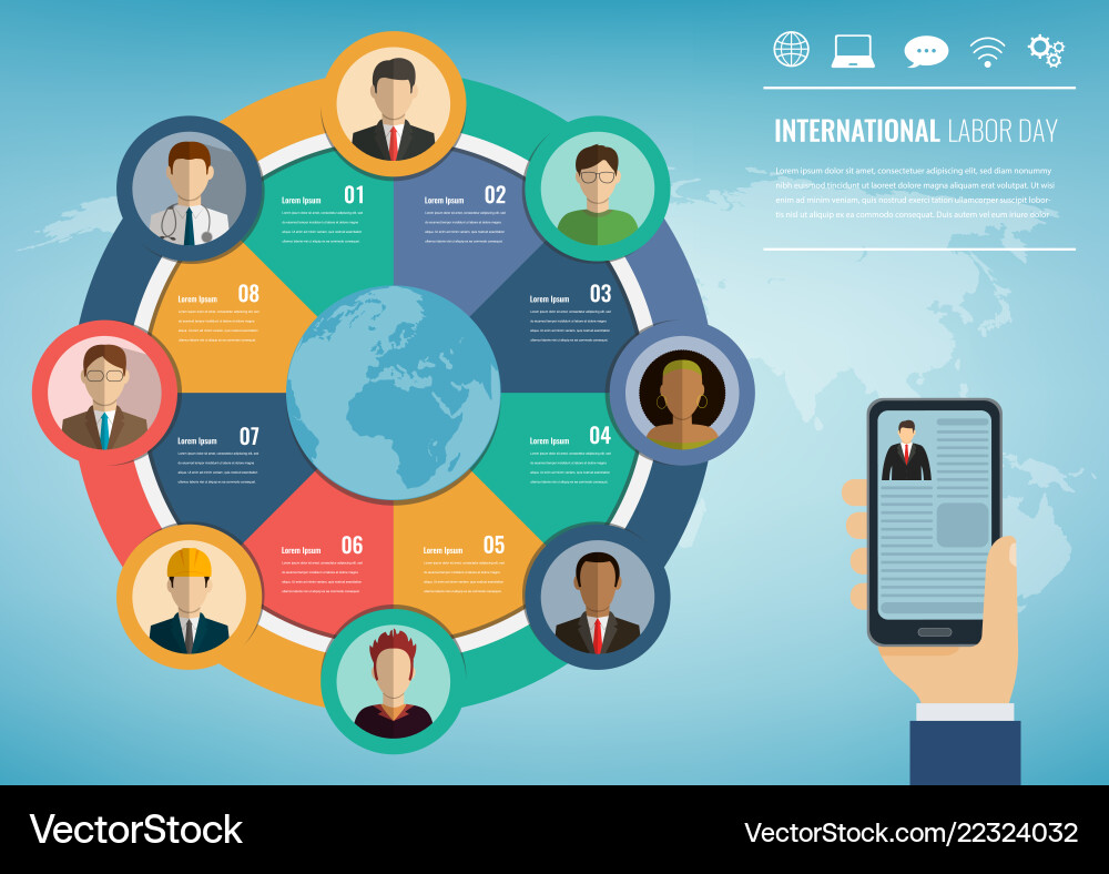 People of different occupations with infographics Vector Image