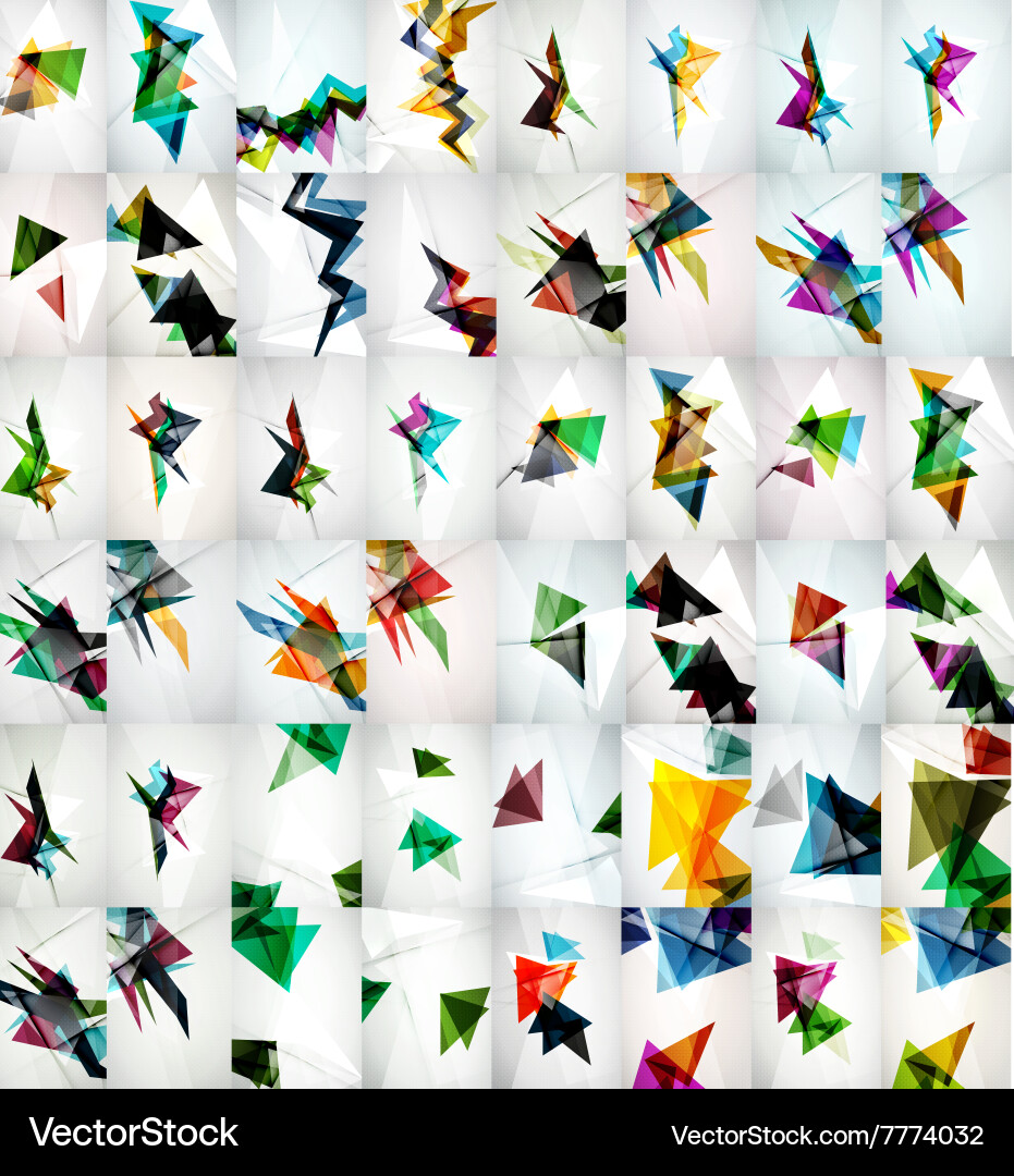 Rapid geometric motion concepts set of triangle Vector Image