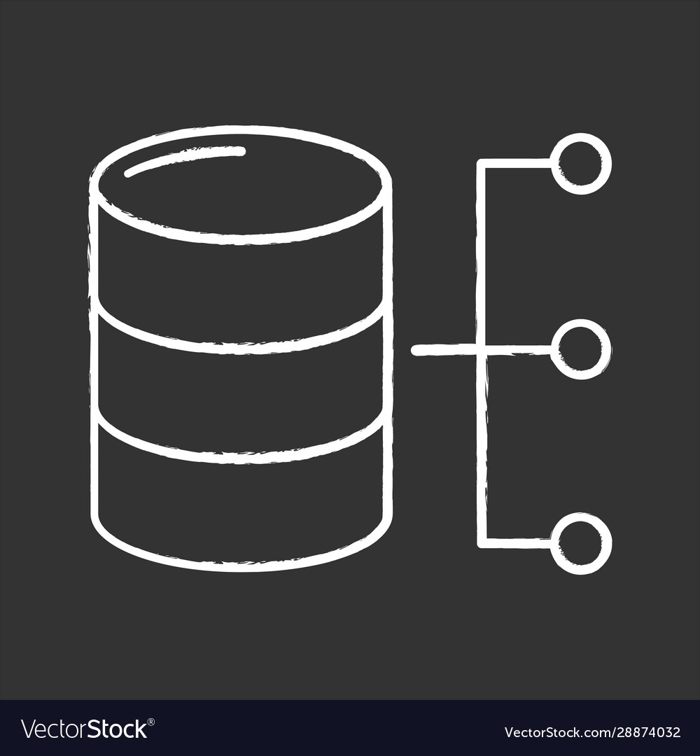 Relational database chalk icon Royalty Free Vector Image