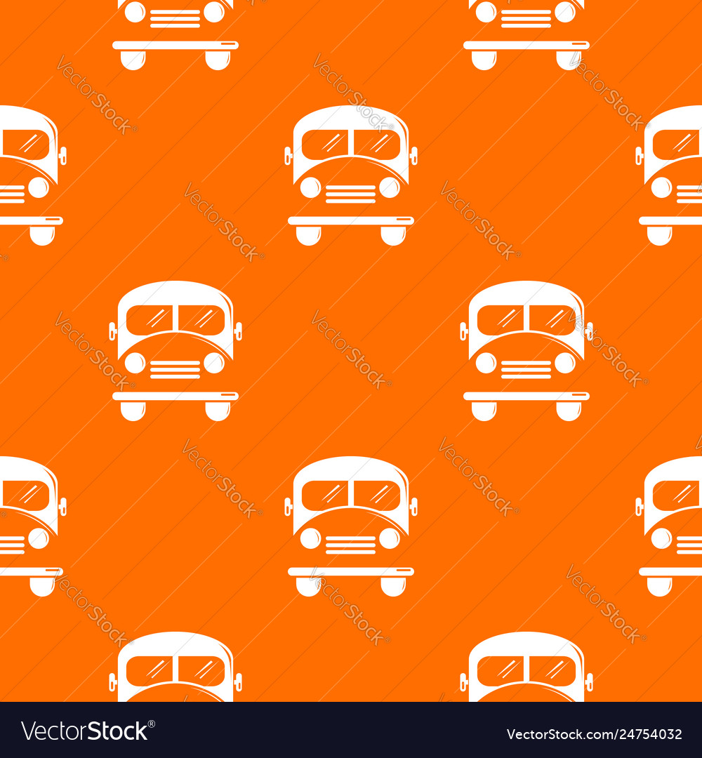 School bus pattern orange Royalty Free Vector Image