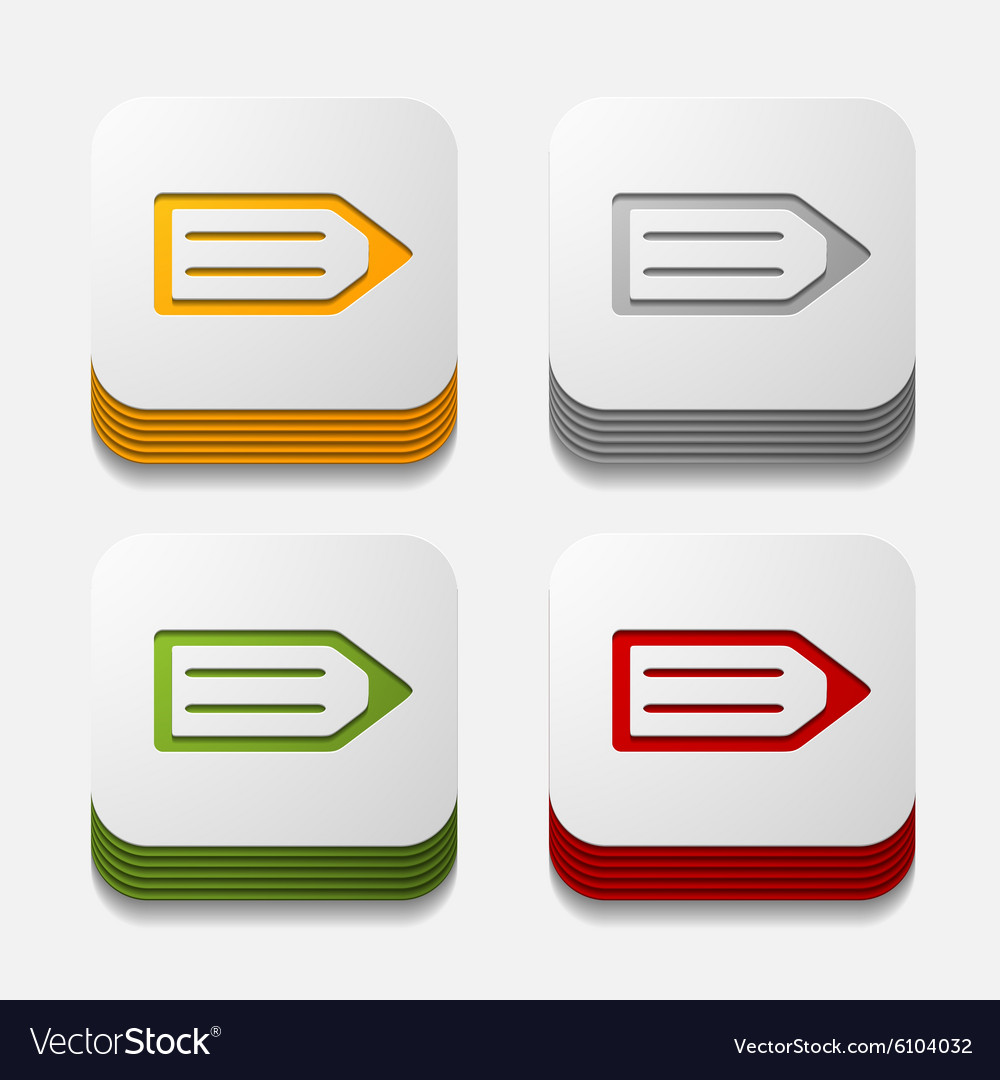 Square button pencil Royalty Free Vector Image