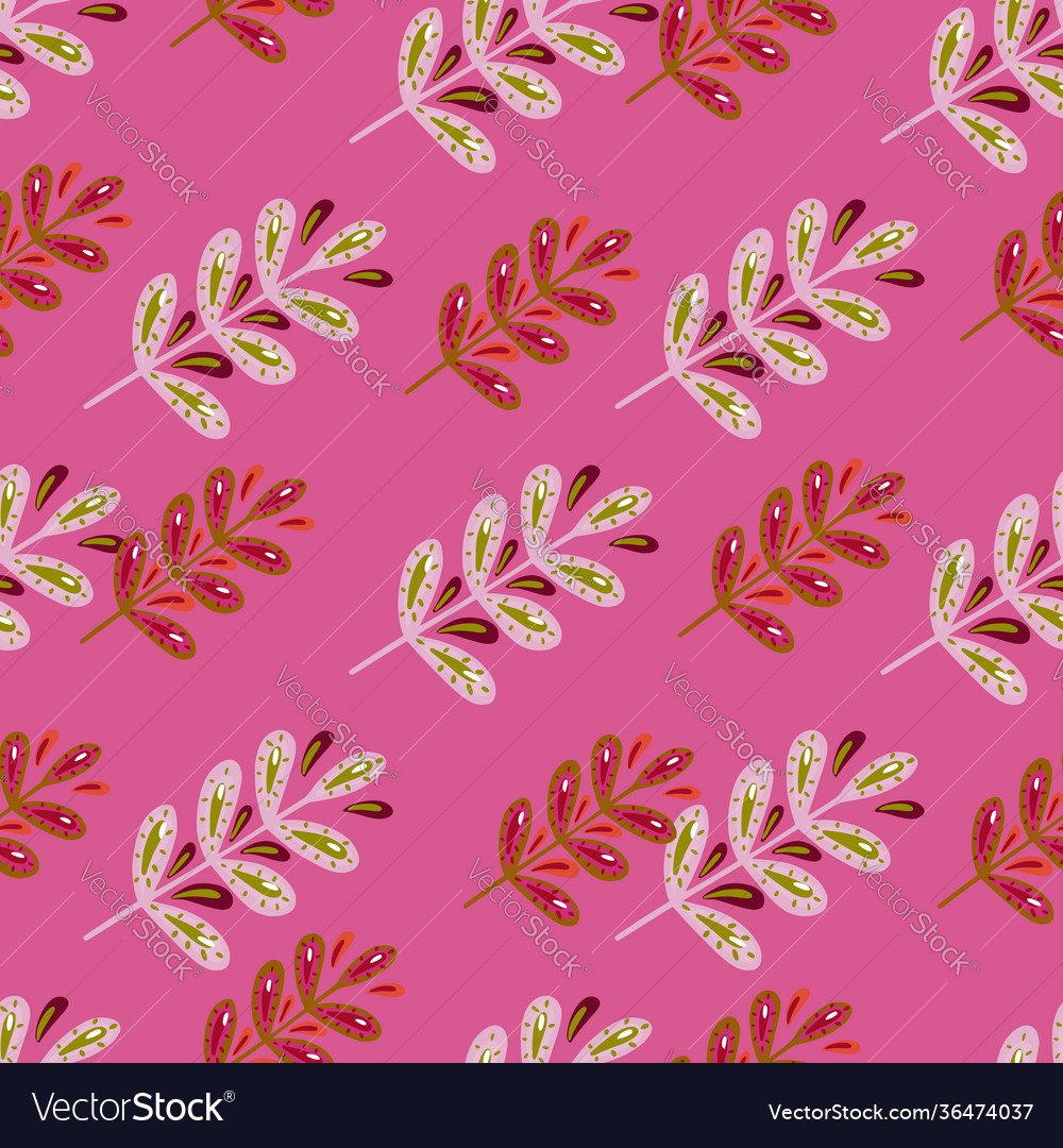 Abstract botanic seamless pattern with leaf Vector Image