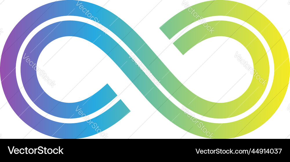 Blue green and yellow infinity symbol with retro Vector Image