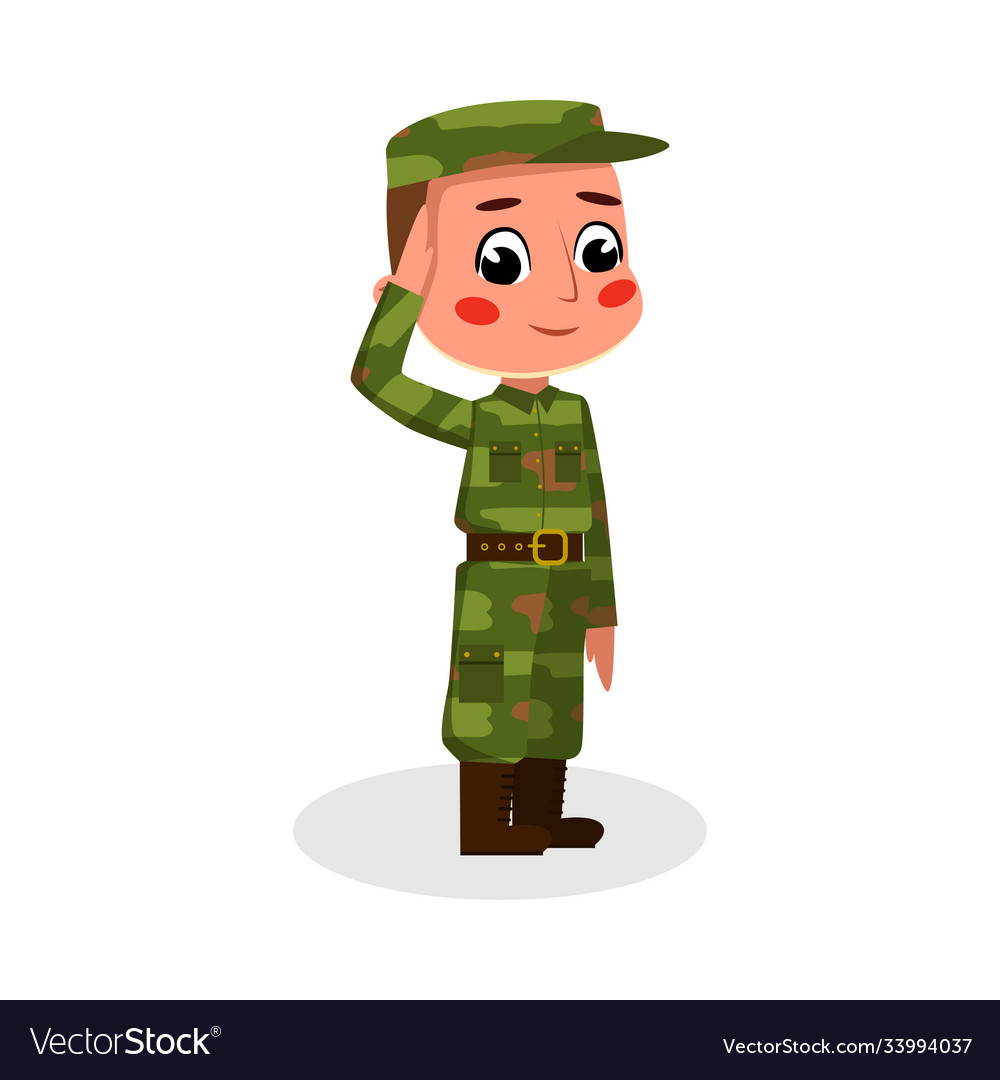 Boy Soldier Character Saluting Kids Hobby Vector Image boy-soldier-character-saluting-kids-hobby-vector-image