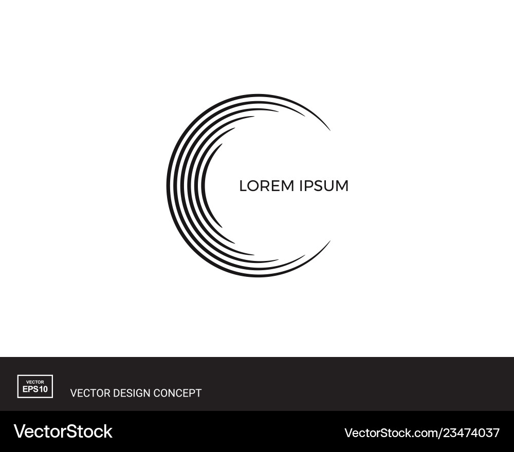 Circles of lines abstract logo design Royalty Free Vector
