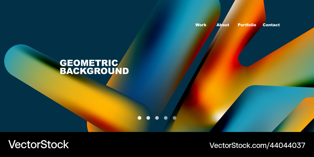 Colorful geometric background landing page Vector Image