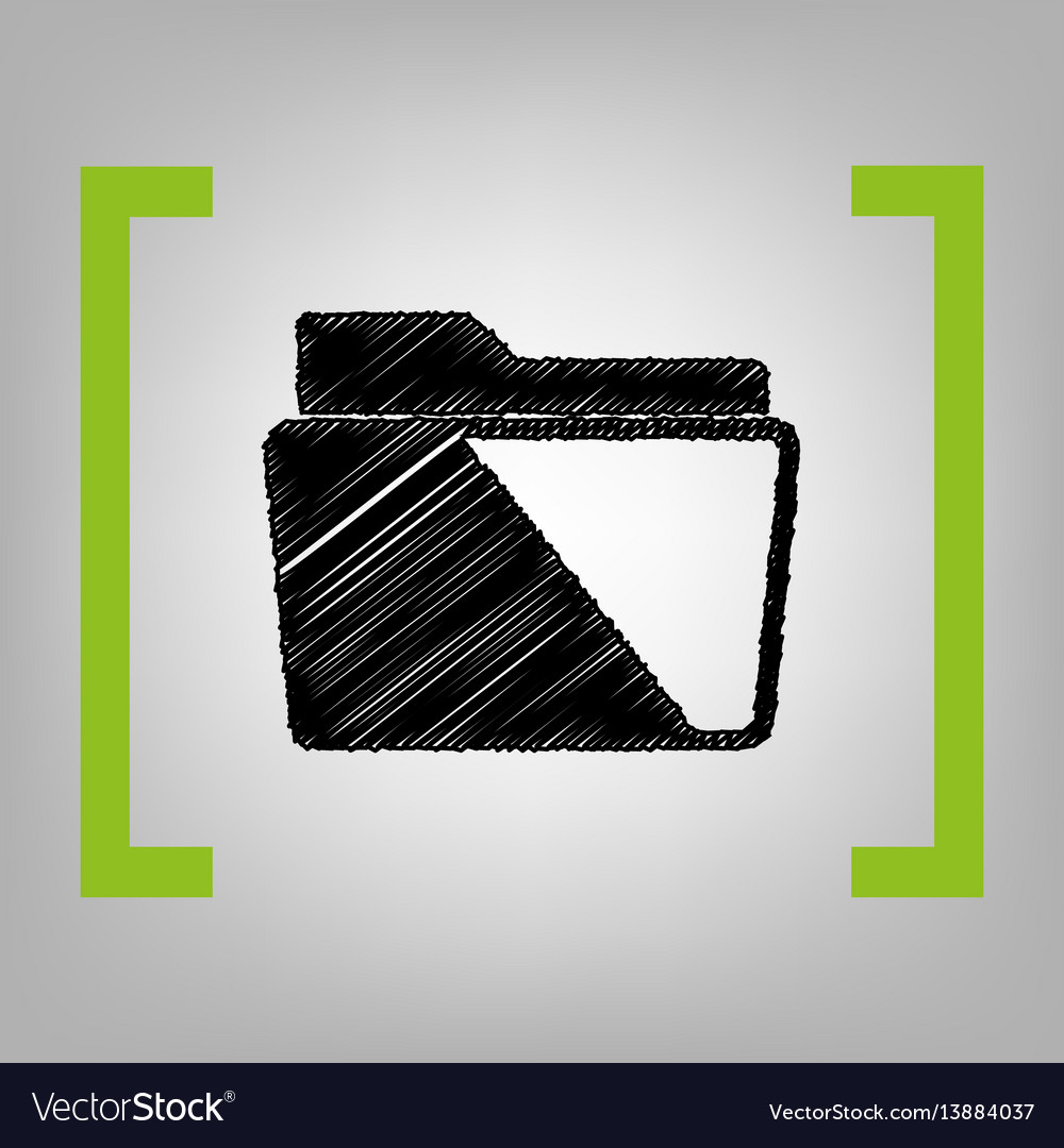 Folder sign black scribble Royalty Free Vector Image