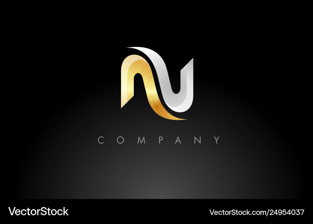 Gold n logo letter icon design Royalty Free Vector Image