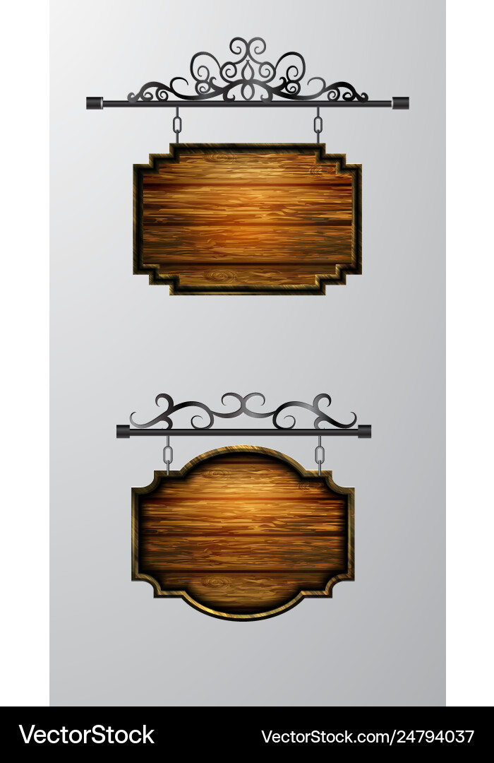 Hanging wooden board wooden object Royalty Free Vector Image