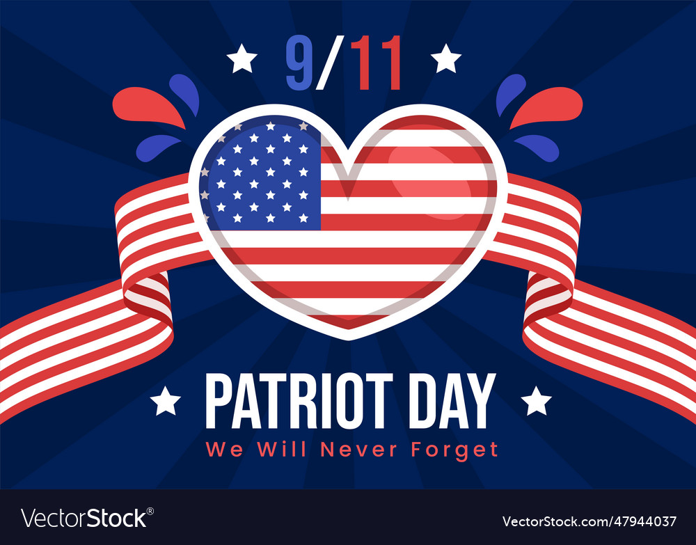 Happy usa patriot day with united states flag 911 Vector Image