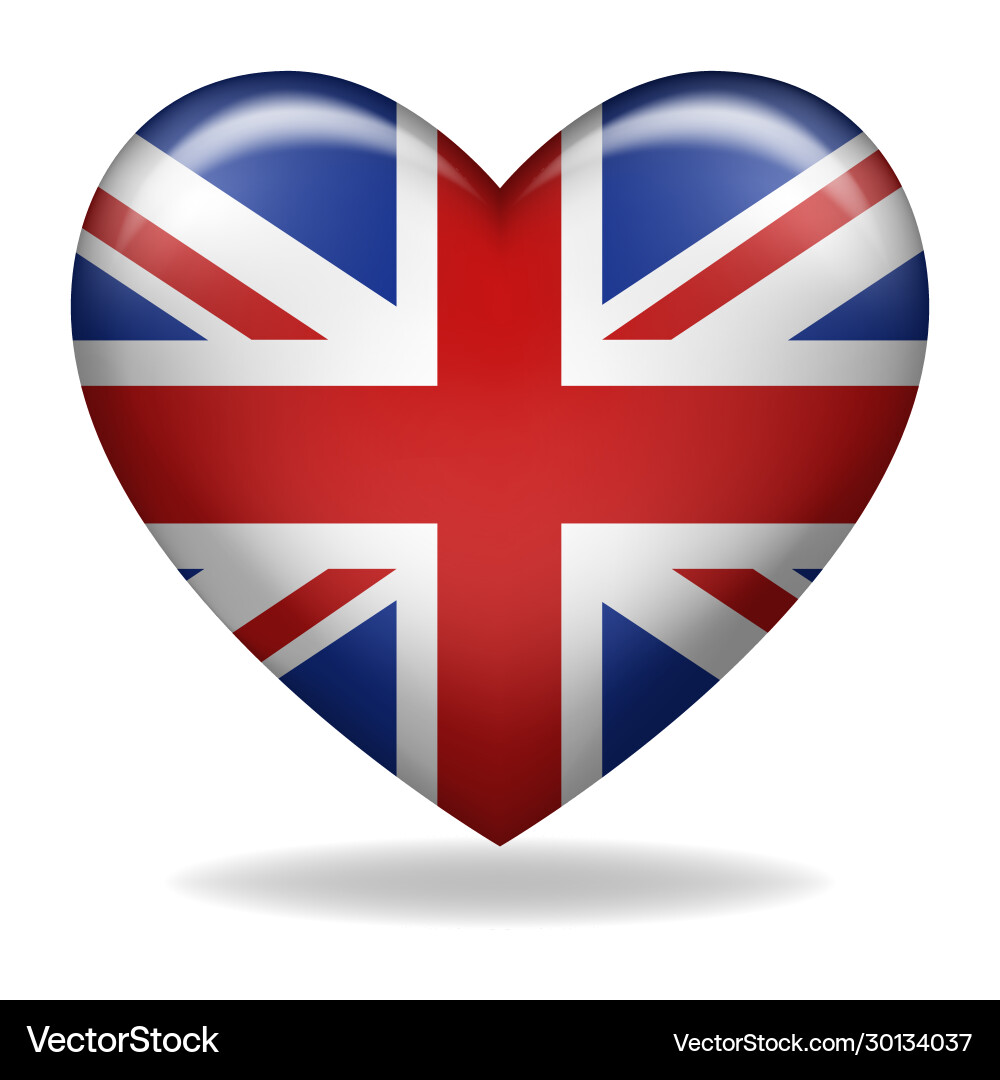 Heart shape united kingdom insignia Royalty Free Vector