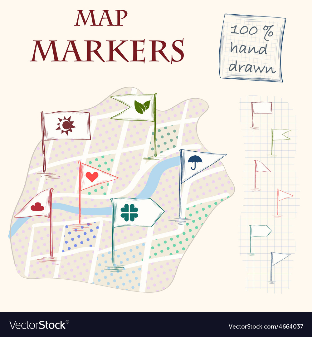 Map markers Royalty Free Vector Image - VectorStock
