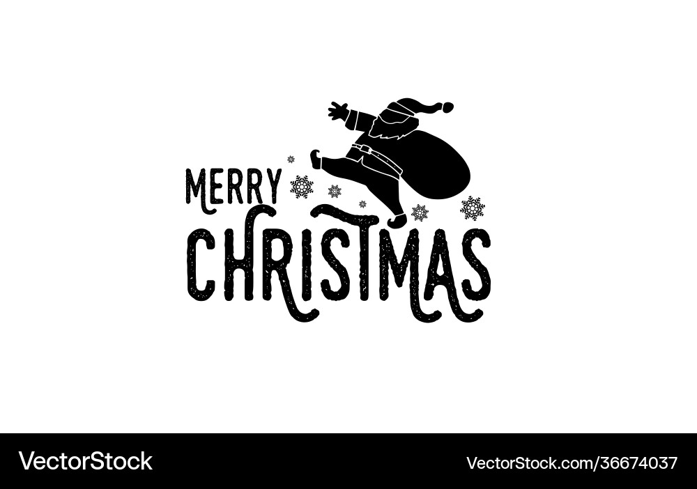 Merry christmas simple design black color Vector Image