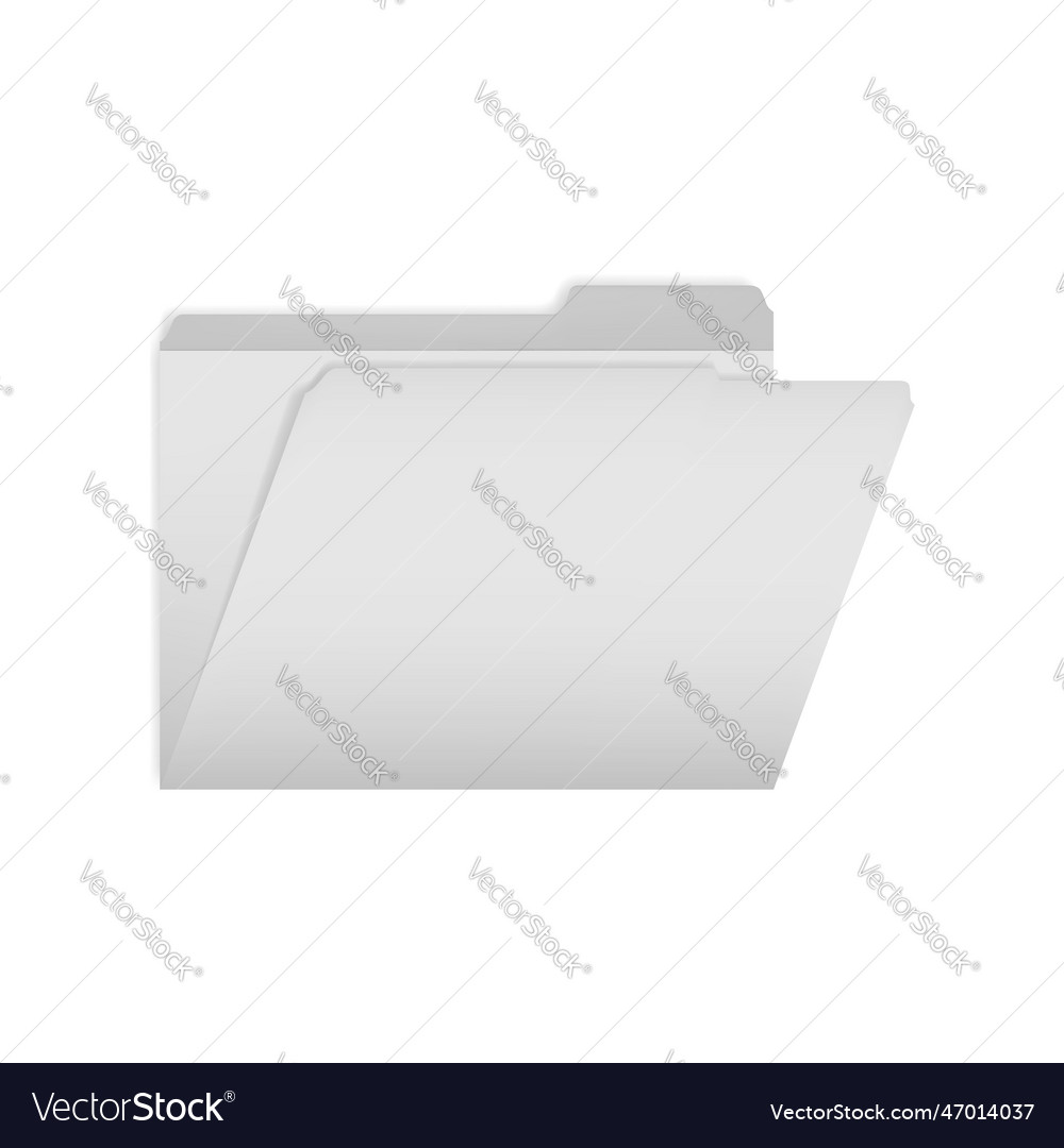 Opened empty gray file folder with tab divider Vector Image