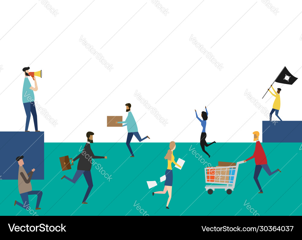 Panic attack business crisis anxiety and phobia Vector Image