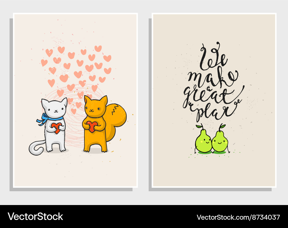 Posters with funny phrases about love Royalty Free Vector