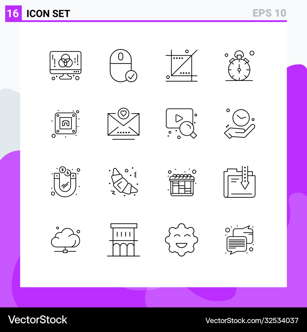 Set 16 commercial outlines pack for quarter Vector Image