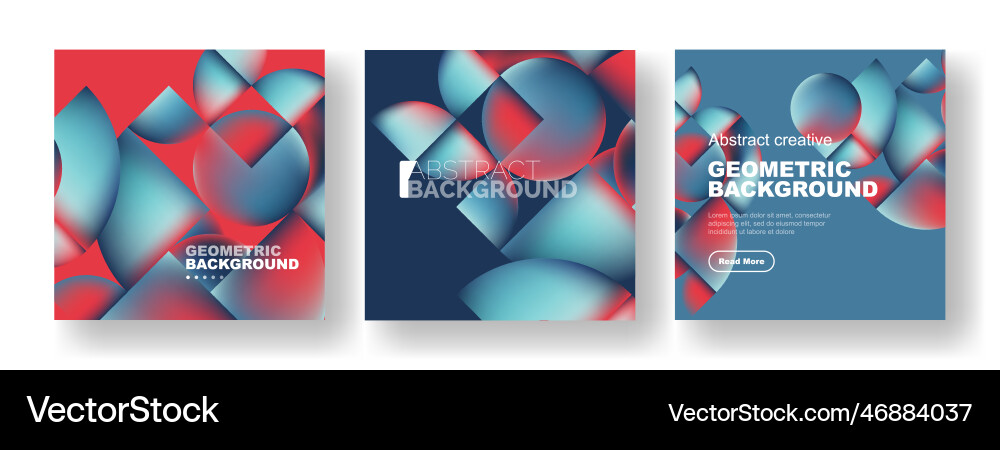 Set of abstract geometric posters designs Vector Image
