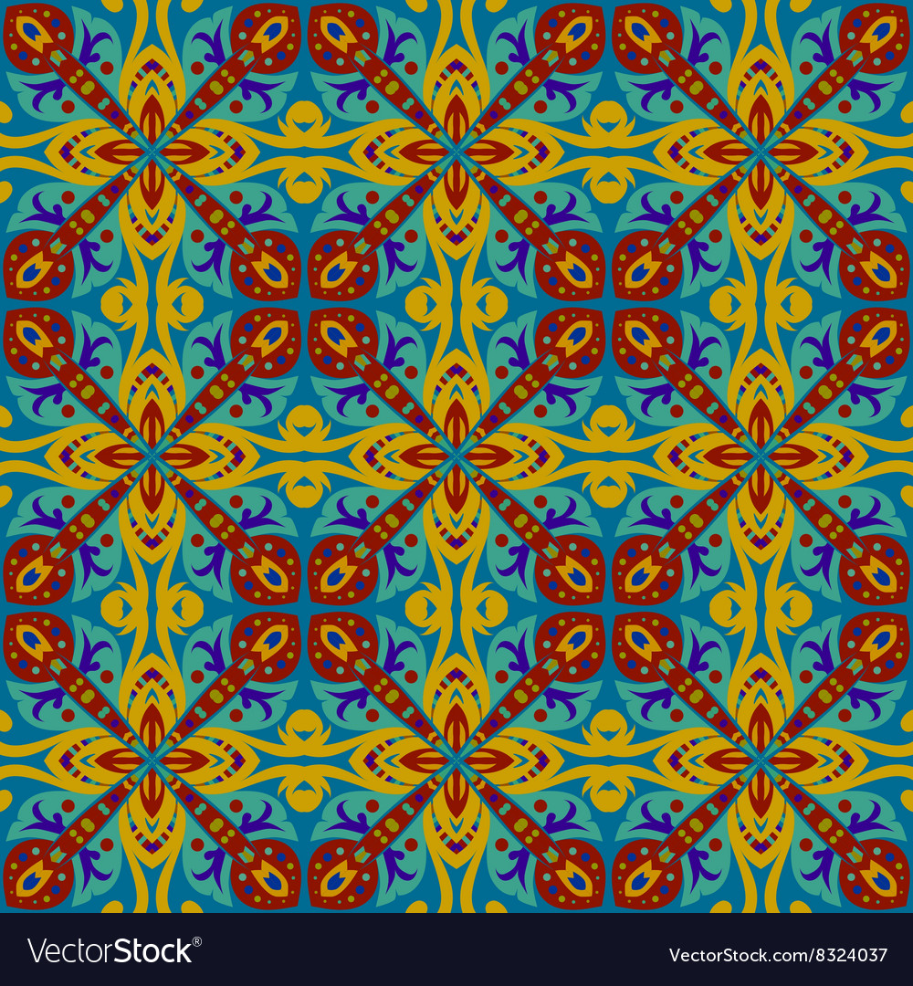 Square ethnic seamless pattern Royalty Free Vector Image