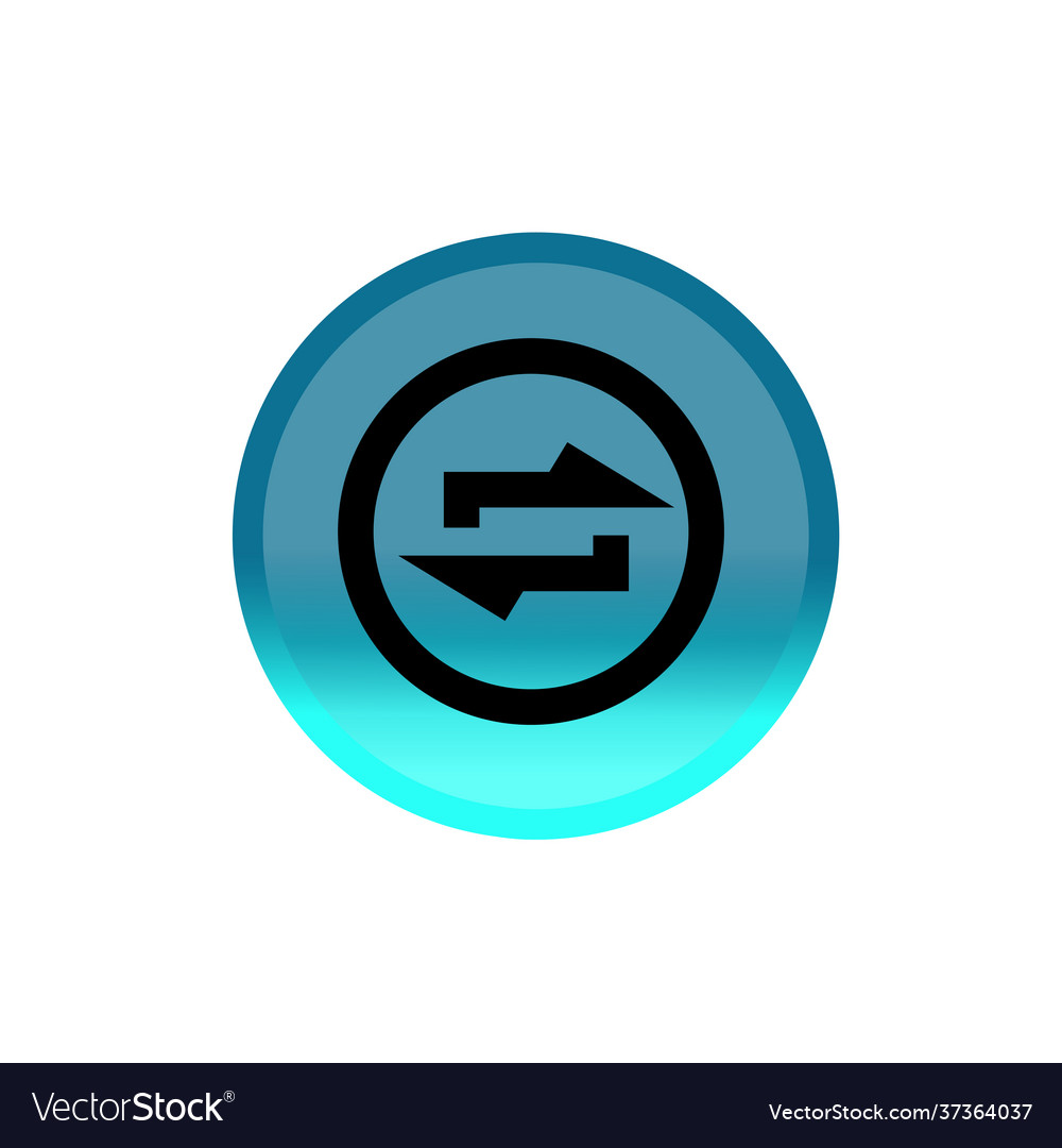 Switch button icon blue round button editable Vector Image