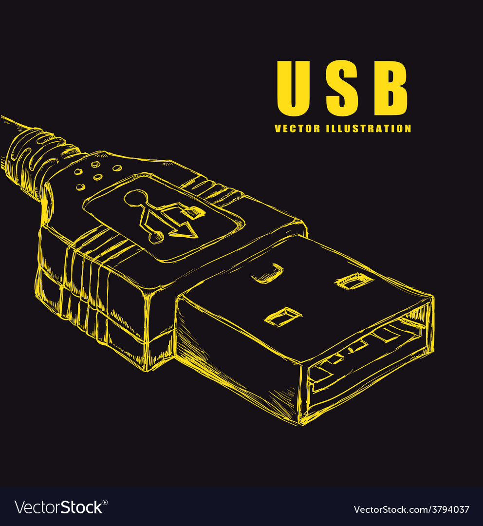 Usb connection Royalty Free Vector Image - VectorStock