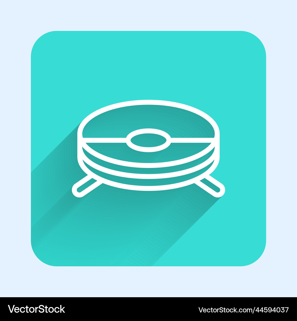 White line robot vacuum cleaner icon isolated Vector Image