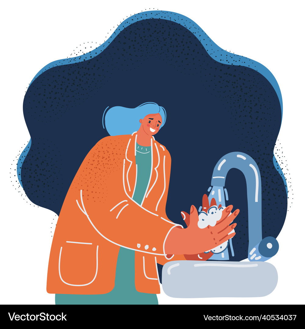 Woman washing her hands Royalty Free Vector Image